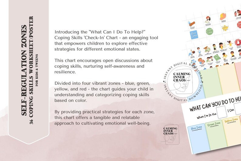 Zones Regulation Coping Skills Worksheet Emotional Regulation Poster ...