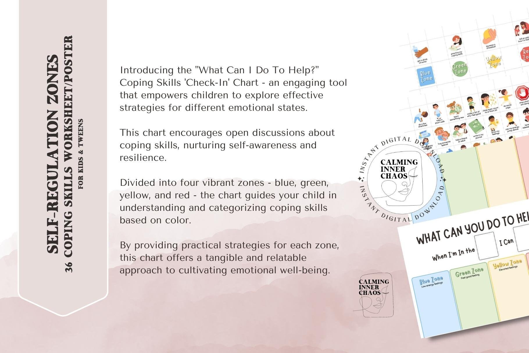 Zones Regulation Coping Skills Worksheet Emotional Regulation Poster ...