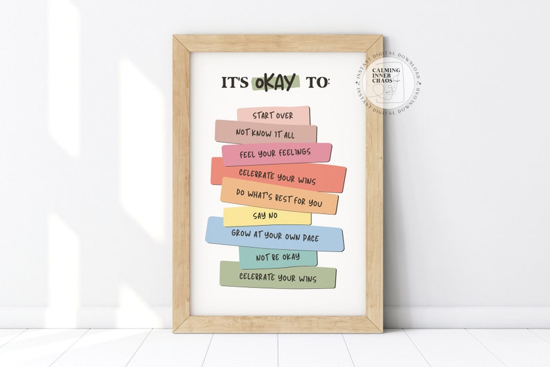 It's Okay to Poster, Feelings Poster, It's Ok to Printable for Kids ...