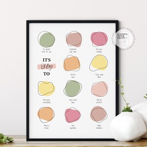 It's Okay to Poster, Feelings Poster, It's Ok to Printable, Therapy ...