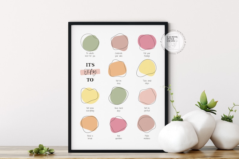 It's Okay to Poster, Feelings Poster, It's Ok to Printable, Therapy ...