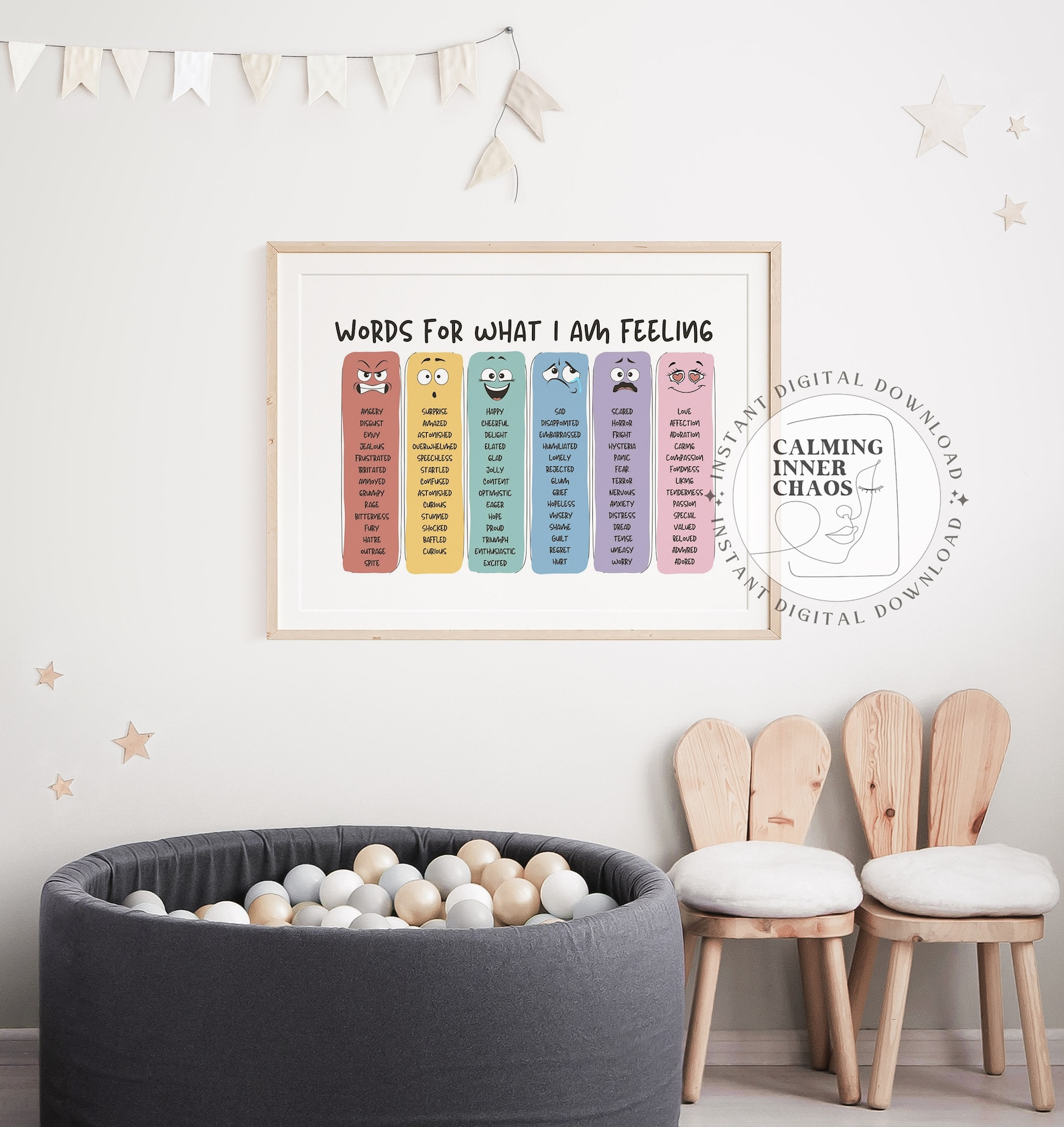 Feelings Vocabulary Poster, Words for My Fellings Chart, Emotional Self ...