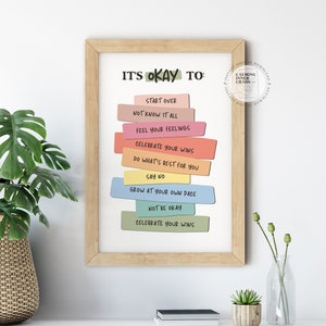 It's Okay to Poster, Feelings Poster, It's Ok to Printable for Kids ...