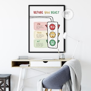 Stop Think Go, CBT Poster, Traffic Light Emotions, Stop Think Act ...