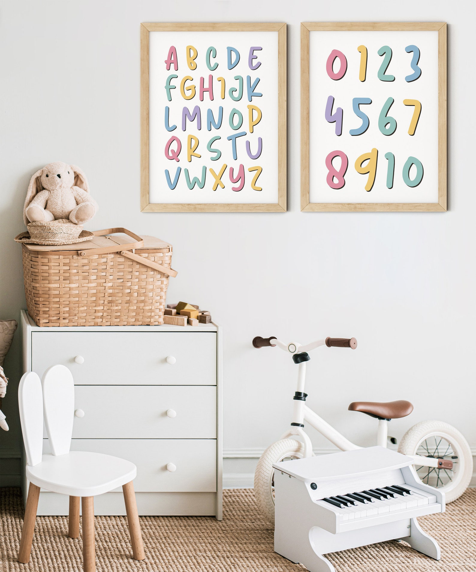 Rainbow Alphabet Poster, ABC Poster, 123 Chart Print, Number Chart 123 ...