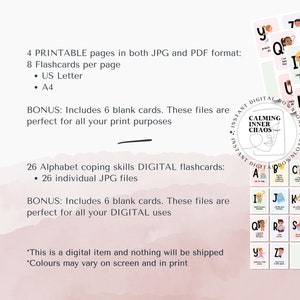 26 Coping Skills Alphabet Printable Flashcards for Kids & Teens, Self ...