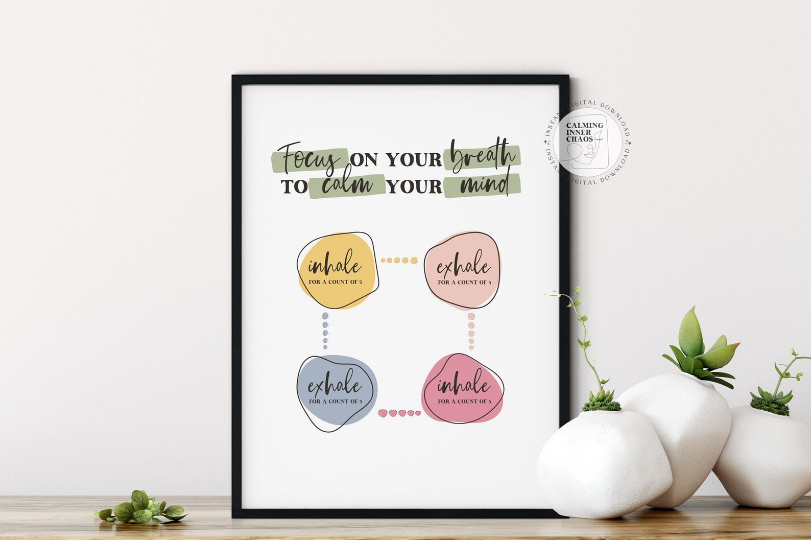 Boxed Breathing Technique Poster, Calming Tool, Mindful Breathing Sign ...