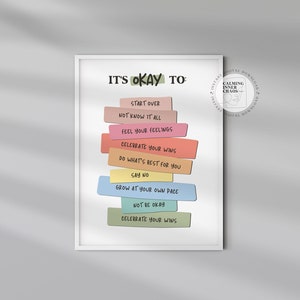 It's Okay to Poster, Feelings Poster, It's Ok to Printable for Kids ...