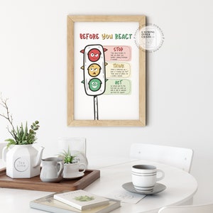 Stop Think Go, CBT Poster, Traffic Light Emotions, Stop Think Act ...