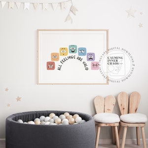 All Feelings Are Valid Poster, Emotions Rainbow Digital Poster ...