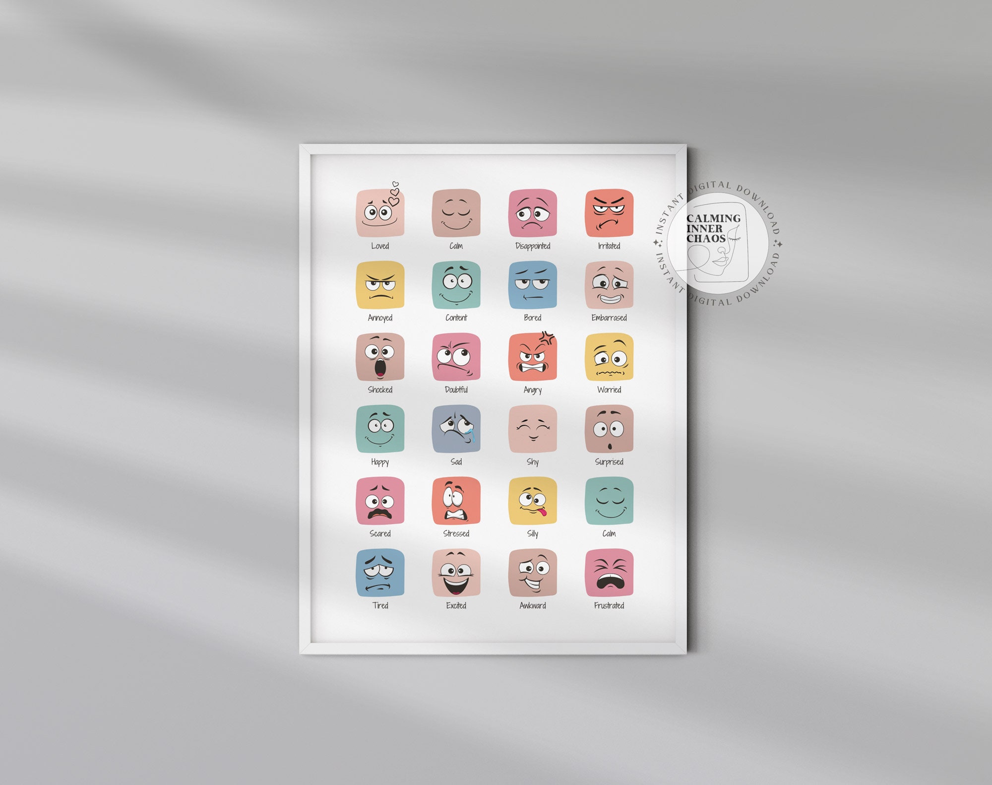 Feelings Words Poster, Emotions Chart, Calm Down Corner, School ...