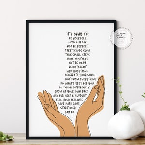 It's Okay to Poster, Feelings Poster, It's Ok to Make Mistakes, Therapy ...