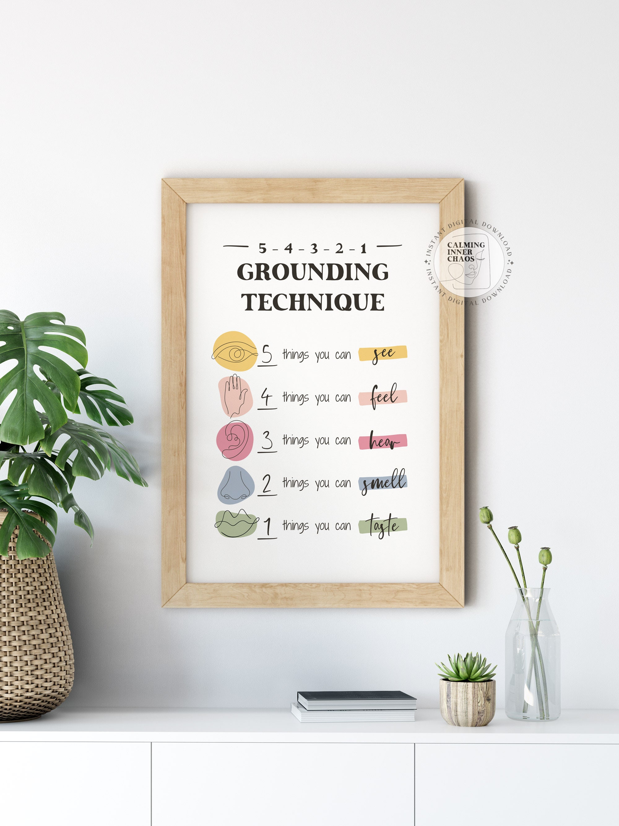 Grounding Technique, Coping Skill Exercise, Anxiety Relief, Calm Corner ...