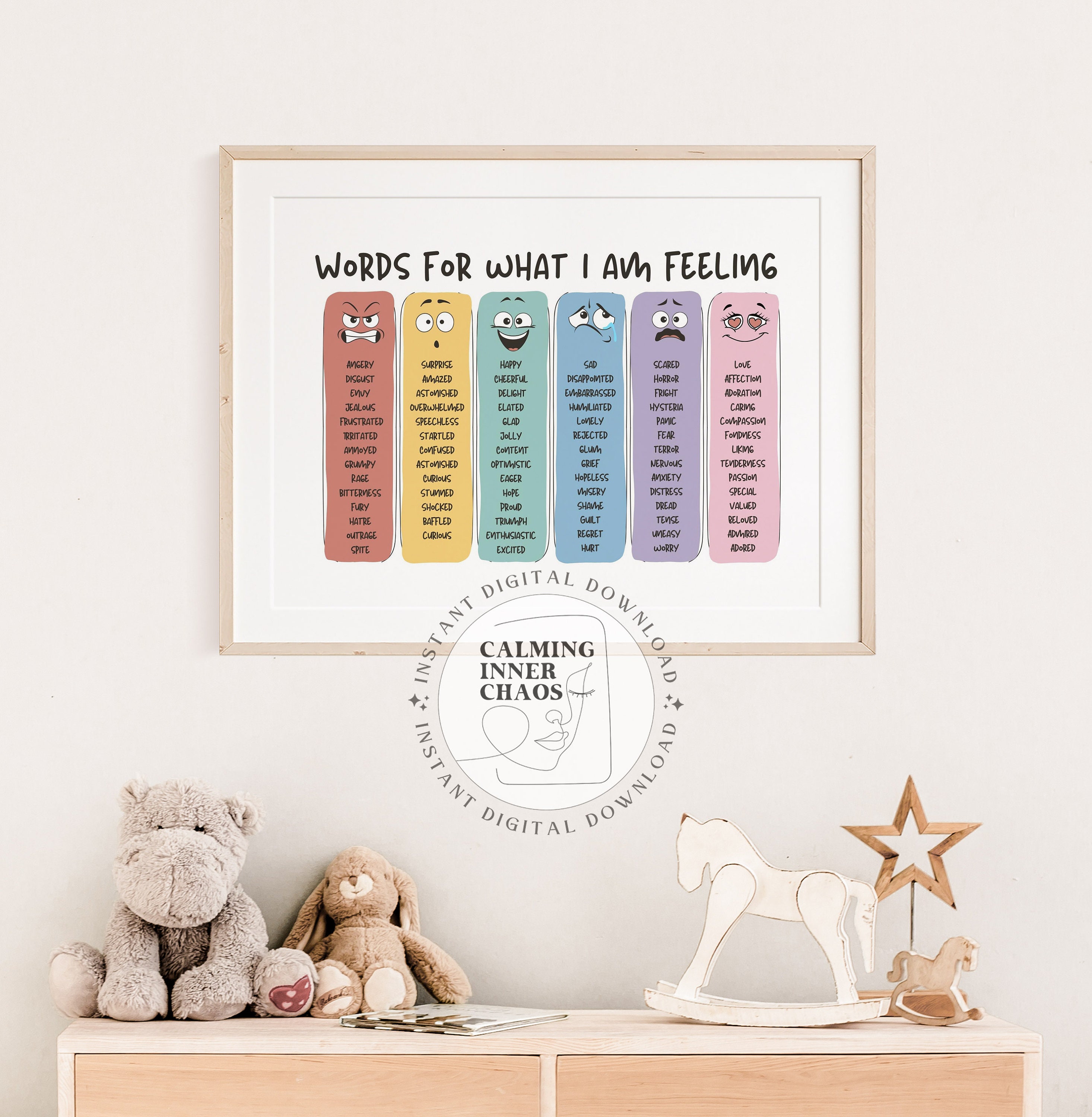 Feelings Vocabulary Poster, Words for My Fellings Chart, Emotional Self ...