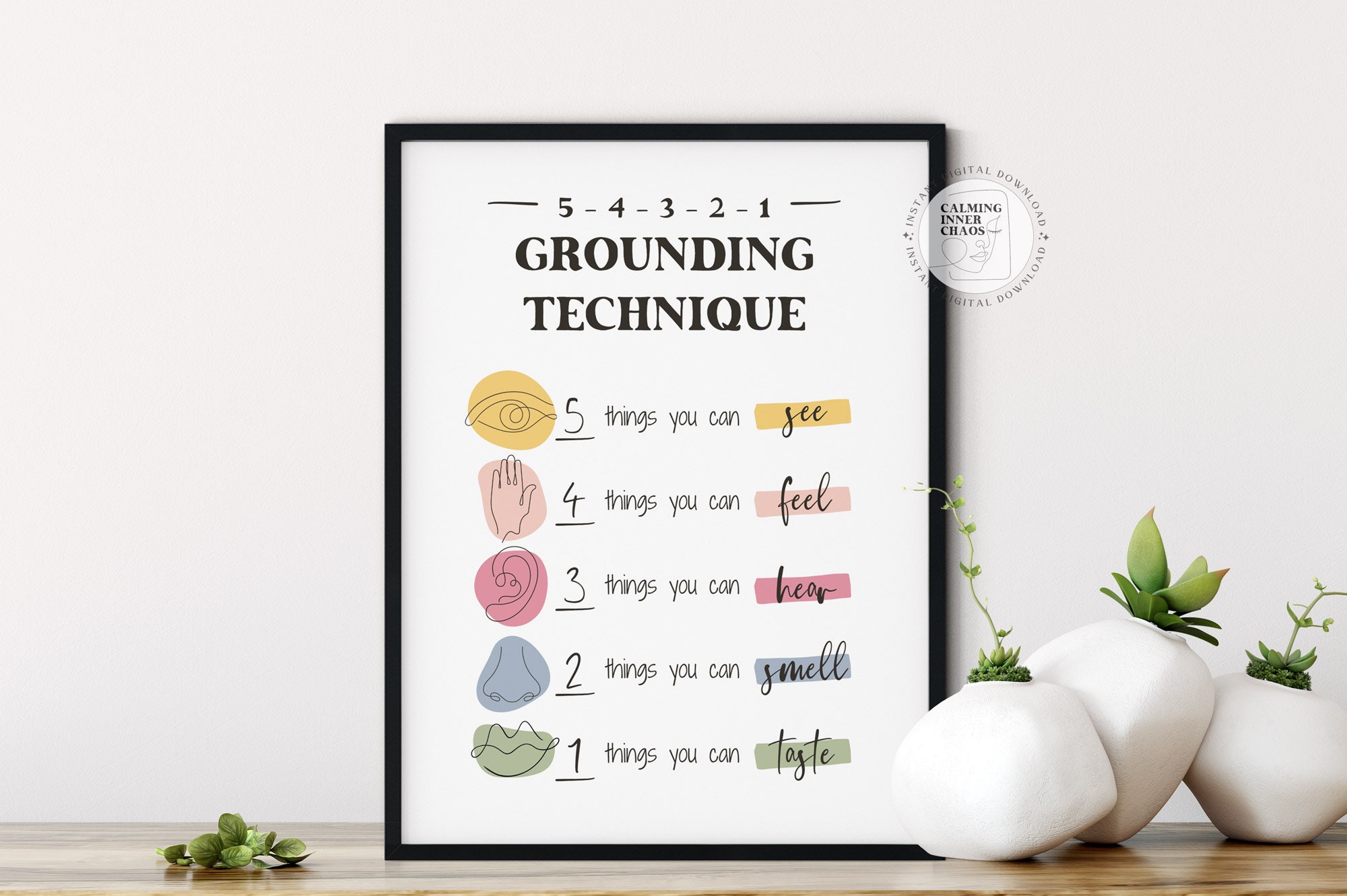 Grounding Technique, Coping Skill Exercise, Anxiety Relief, Calm Corner ...