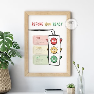 Stop Think Go, CBT Poster, Traffic Light Emotions, Stop Think Act ...