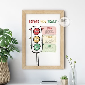 Stop Think Go, CBT Poster, Traffic Light Emotions, Stop Think Act ...
