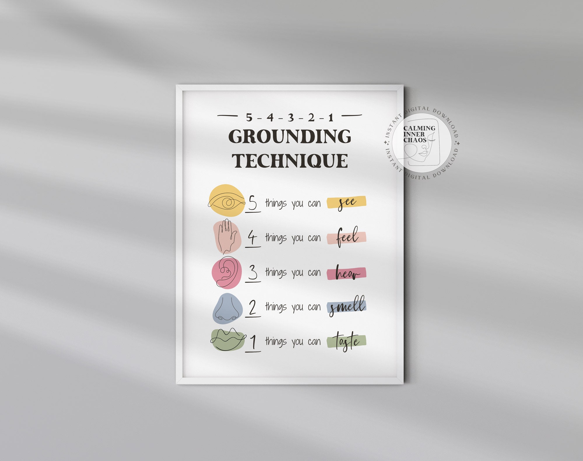 Grounding Technique, Coping Skill Exercise, Anxiety Relief, Calm Corner ...