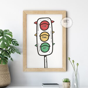 Stop Think Go, CBT Poster, Traffic Light Emotions, Stop Think Act ...