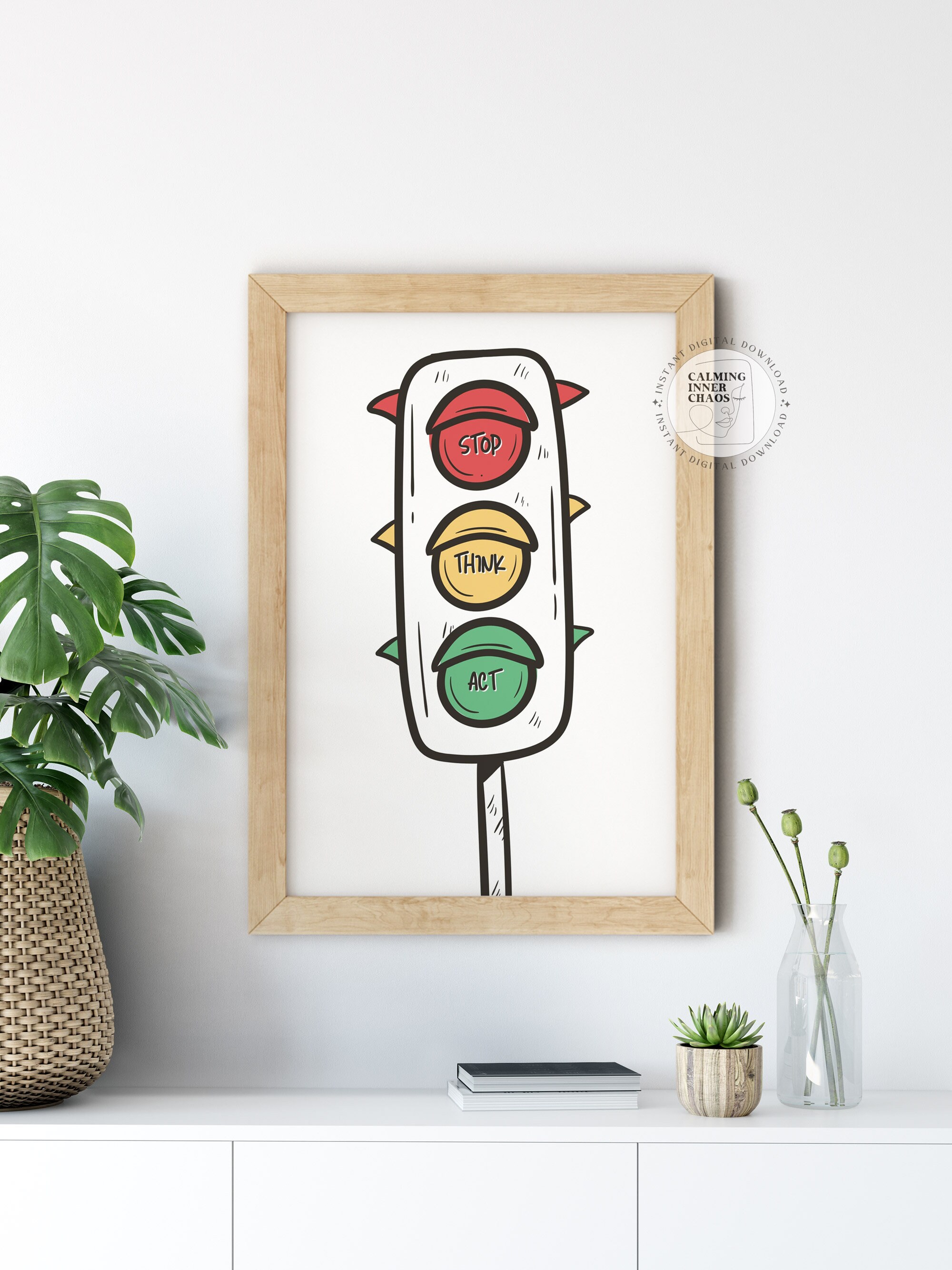 Stop Think Go, CBT Poster, Traffic Light Emotions, Stop Think Act ...
