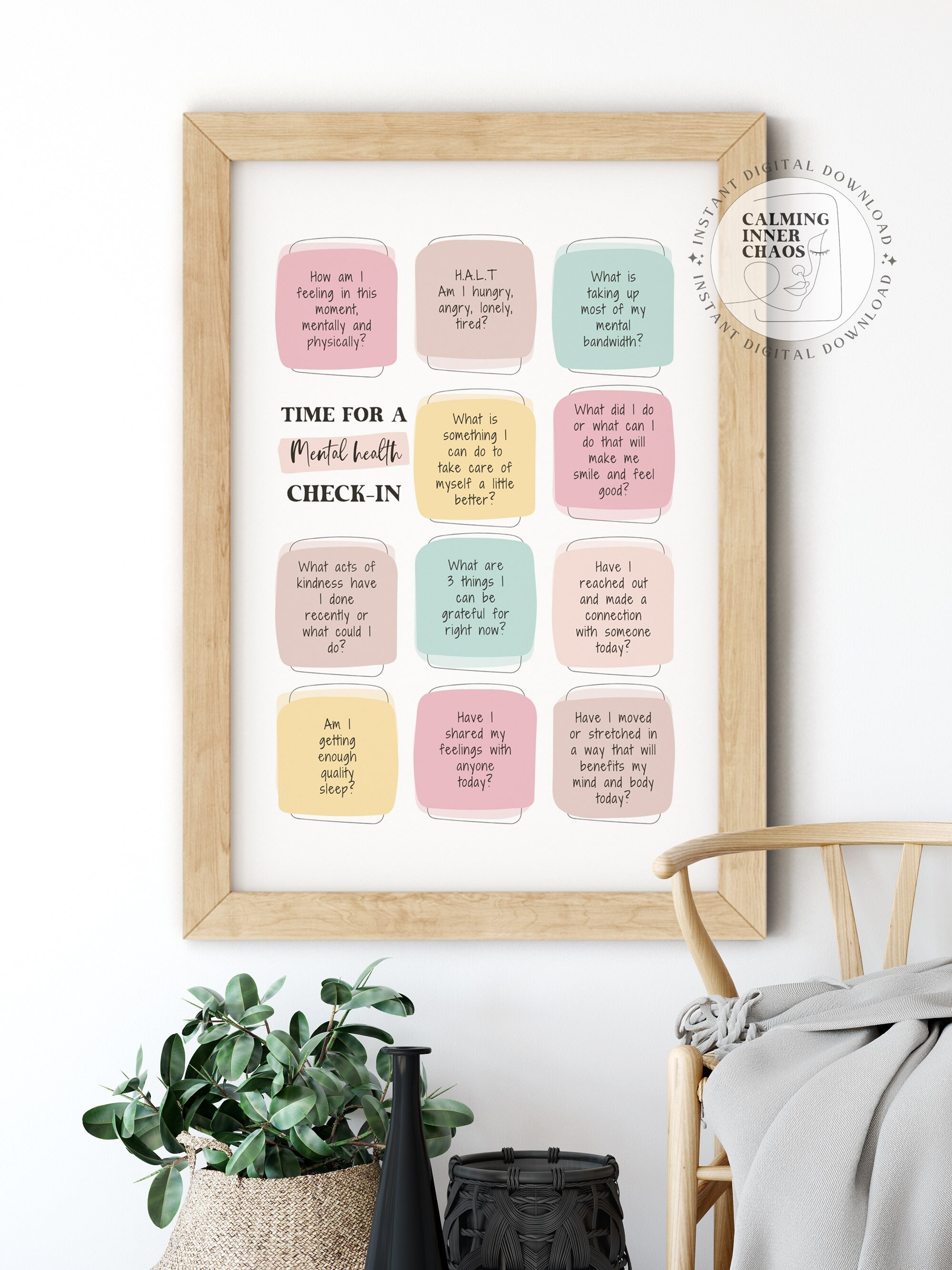 Mental Health, Self Care, Check-in Poster, Feelings Mindfulness ...