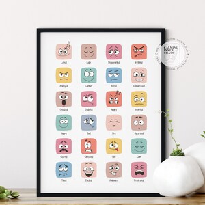 Feelings Words Poster, Emotions Chart, Calm Down Corner, School ...