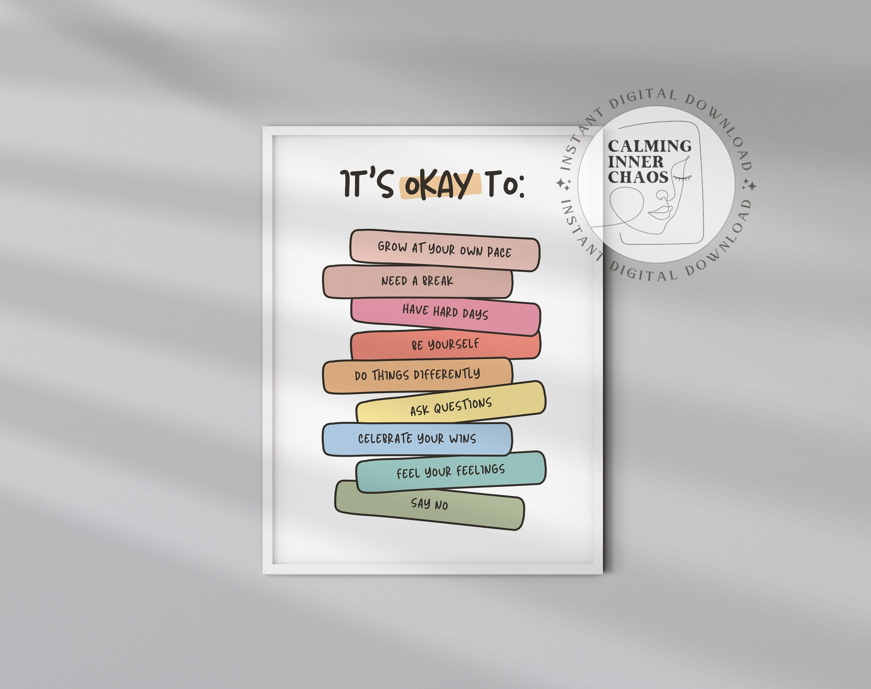 It's Okay to Poster, Feelings Poster, It's Ok to Printable for Kids ...