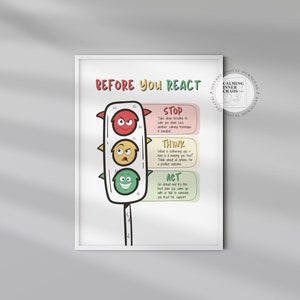 Stop Think Go, CBT Poster, Traffic Light Emotions, Stop Think Act ...