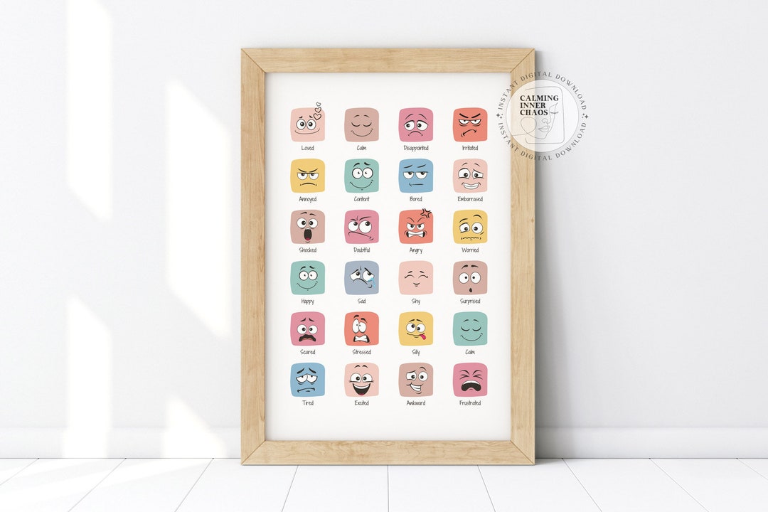 Feelings Words Poster, Emotions Chart, Calm Down Corner, School ...