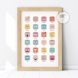 Feelings Words Poster, Emotions Chart, Calm Down Corner, School ...