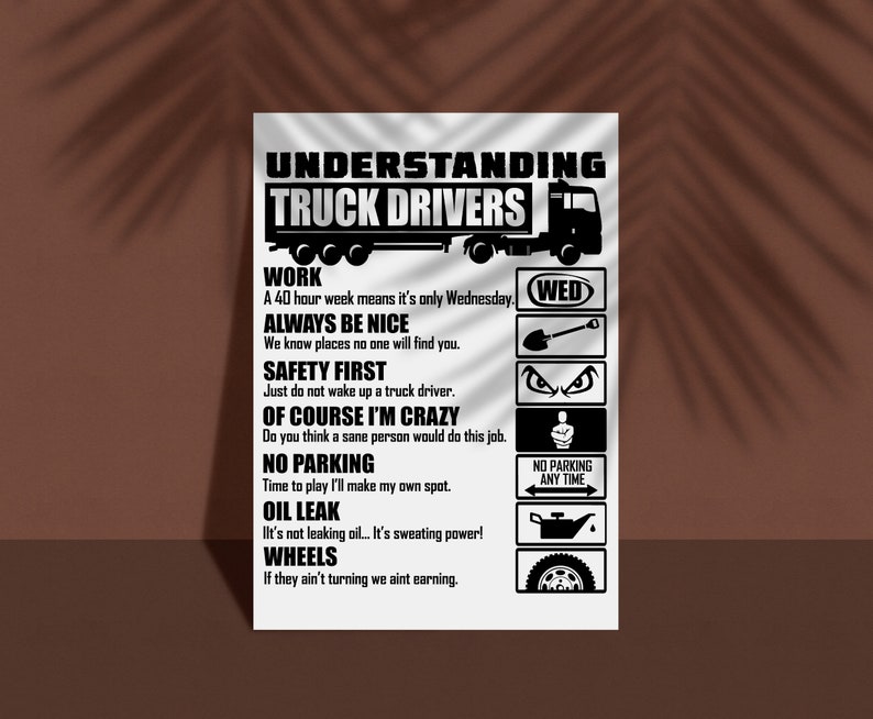 Truck Prints - Understanding Truck Drivers - Lorry Driver Print - Truck ...