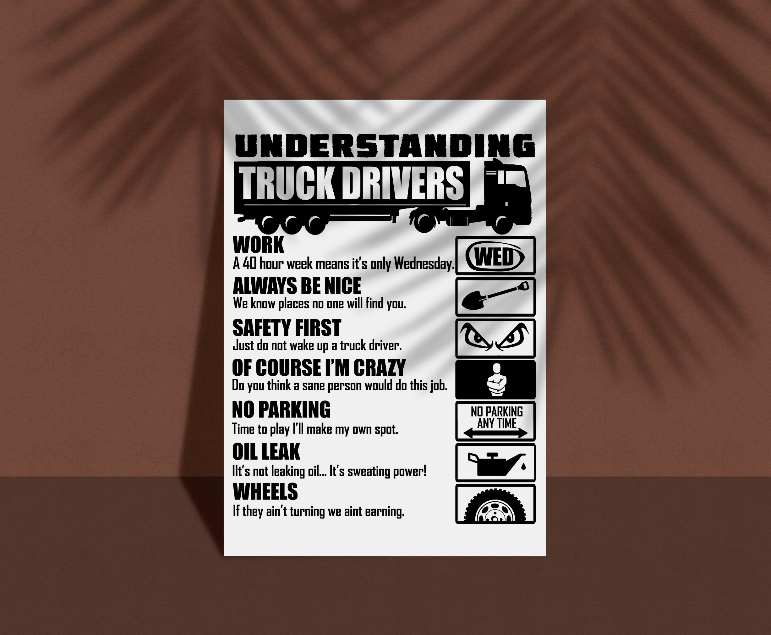 Truck Prints - Understanding Truck Drivers - Lorry Driver Print - Truck ...