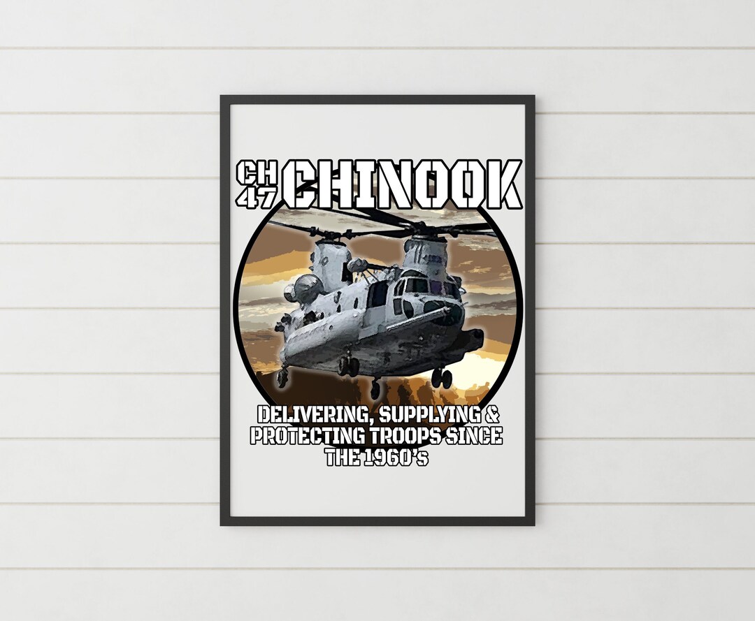 Chinook Wall Art - CH47 Printed Art - Military Aircraft - One Roof ...