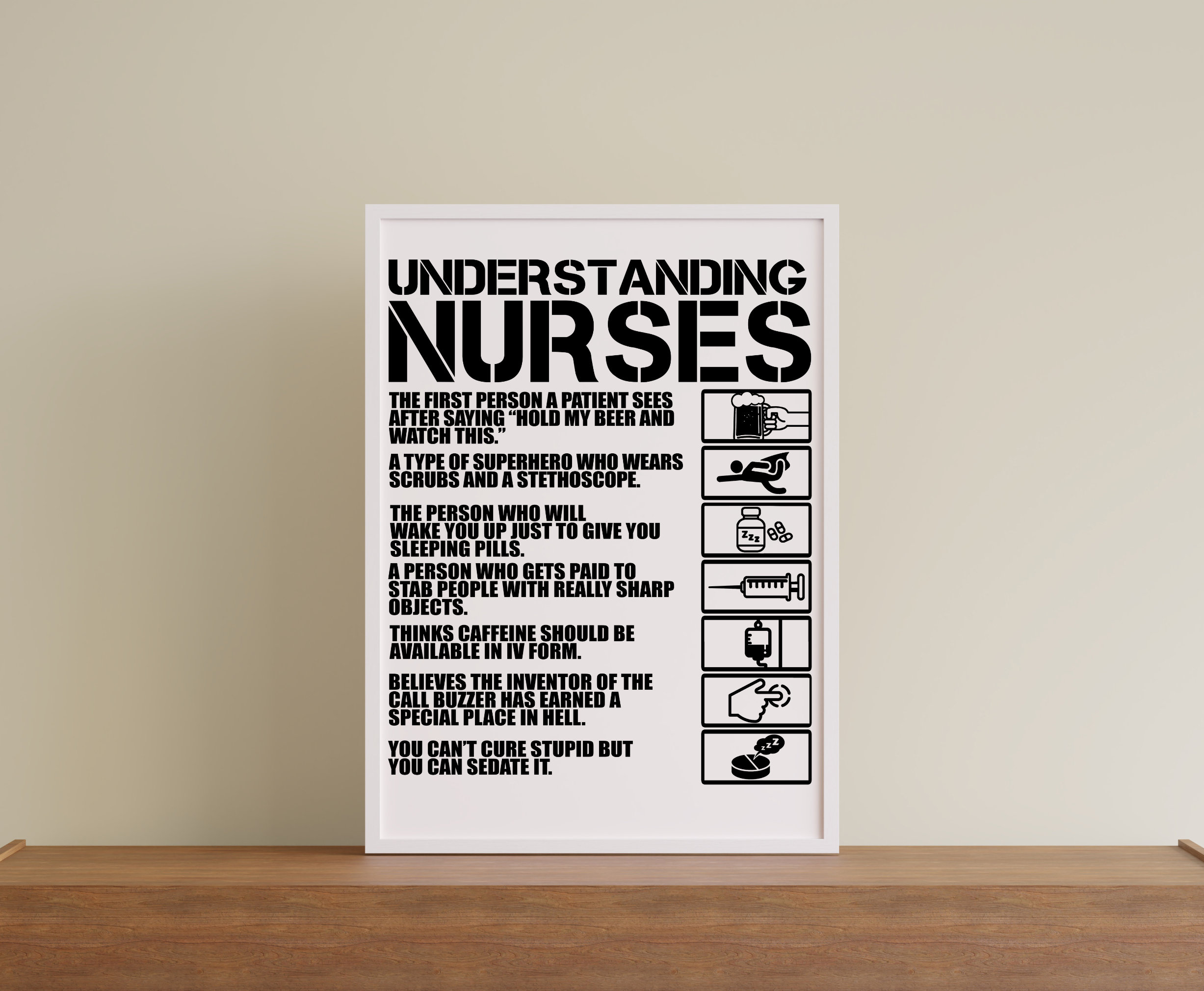 Nurse Wall Art Understanding Nurses Nursing Print Nurse Funny Gift - Etsy
