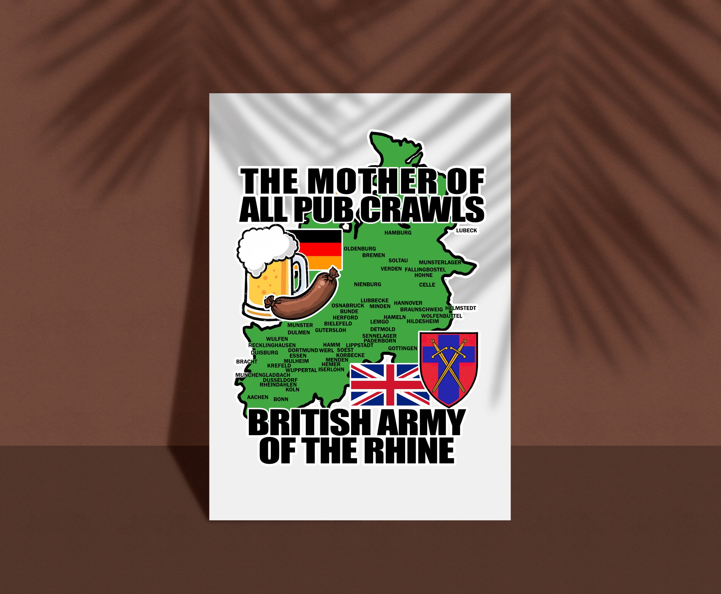 BAOR, Mother of All Pub Crawls Wall Art - BAOR Print, Printed Military ...