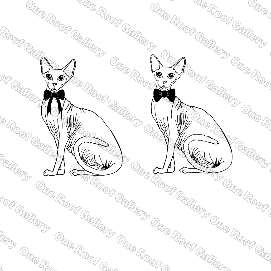 Sphynx Cat SVG, Sphynx Cat PNG, Custom SVG Bow Tie and Dickie Bow ...