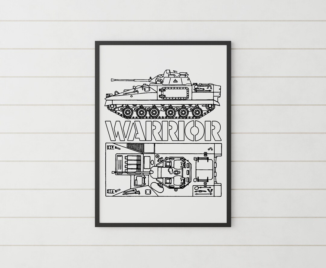 Tank Print, Warrior Tank, Tank Prints, Military Wall Art, One Roof ...
