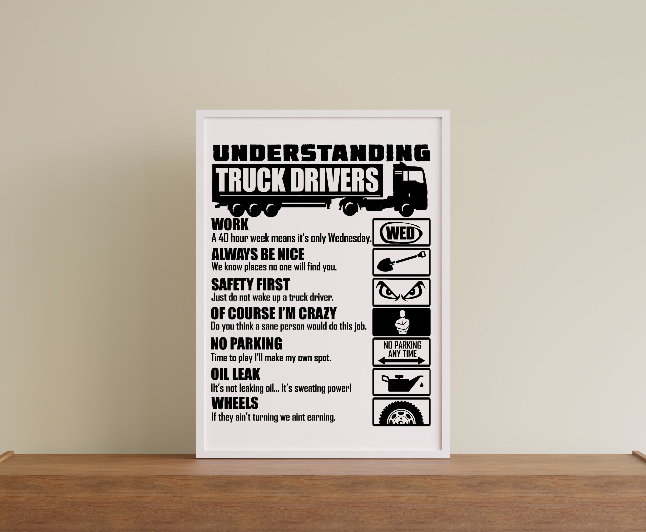 Truck Prints - Understanding Truck Drivers - Lorry Driver Print - Truck ...