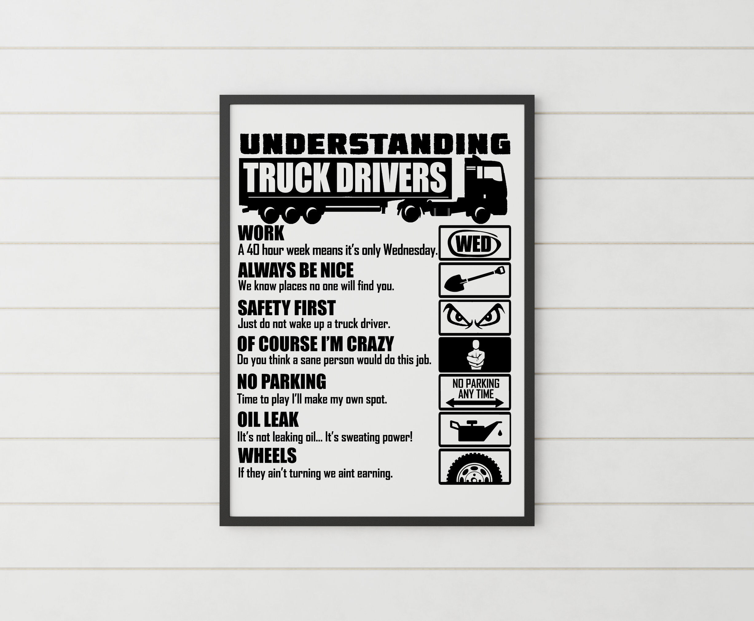 Truck Prints - Understanding Truck Drivers - Lorry Driver Print - Truck ...