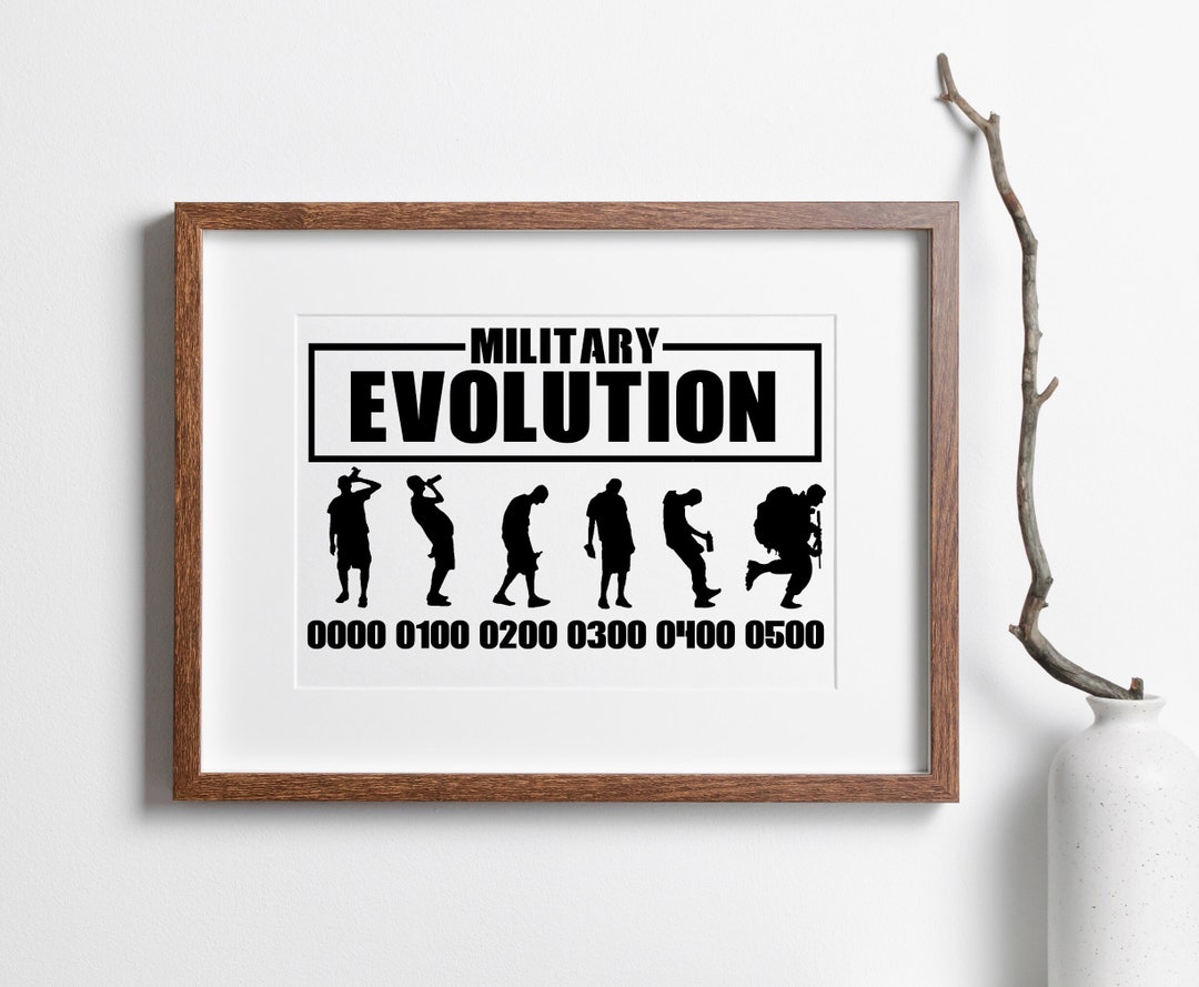 Military Evolution Wall Art Military Humour Print Military Humor Funny ...