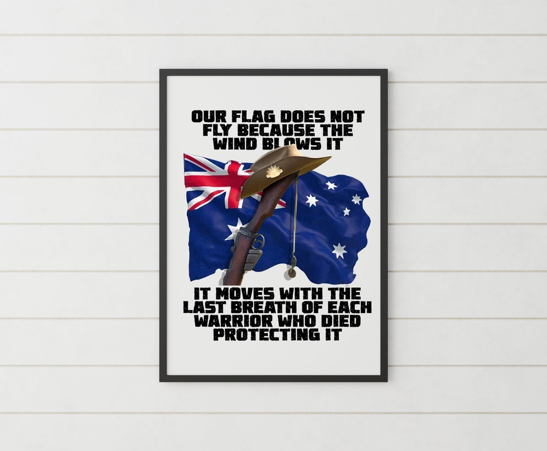 Anzac Warrior Wall Art - Military Printed Wall Decor - Australian ...