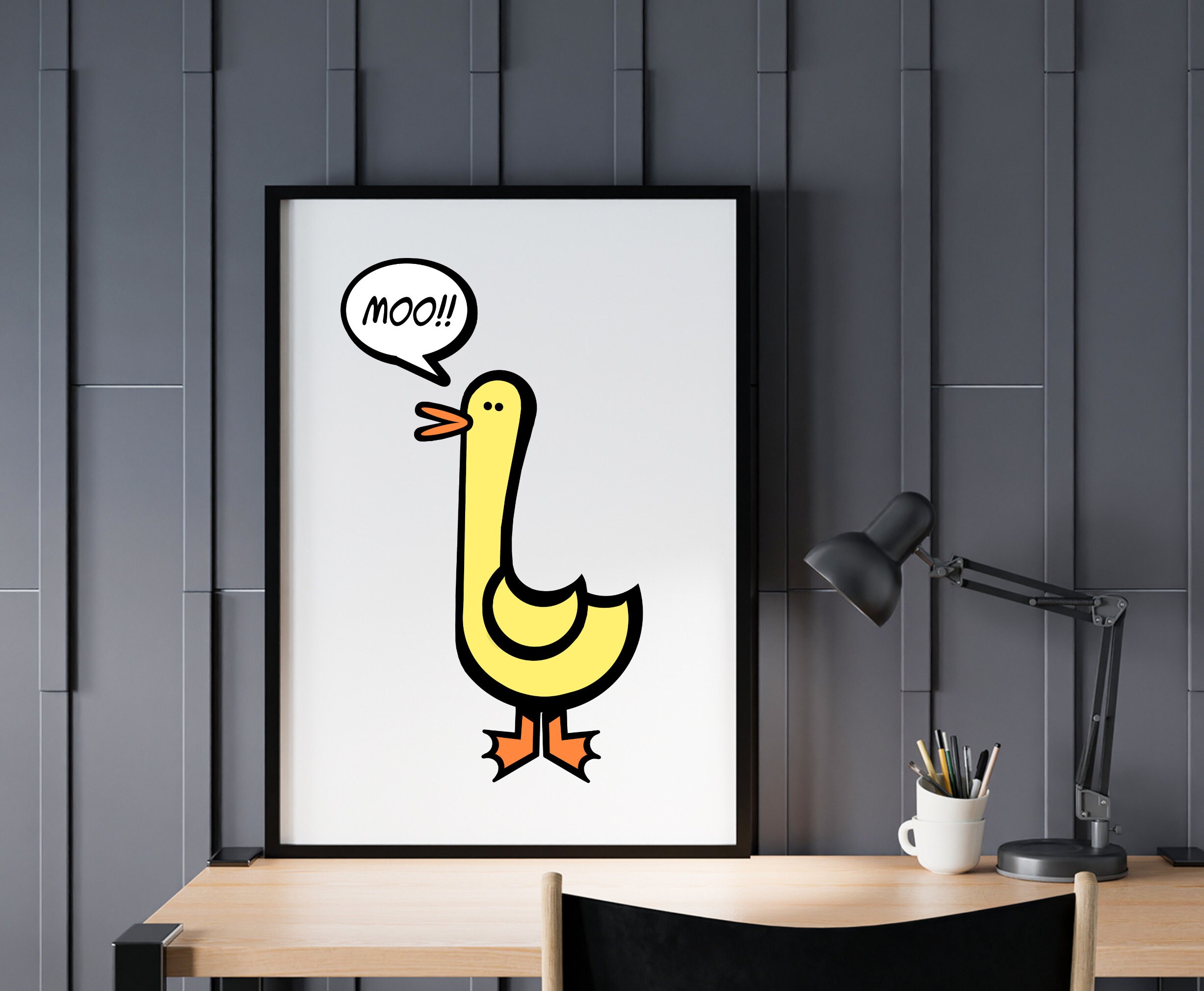 Duck Wall Art Farmyard Humour Printed Duck Print Funny Duck Print One ...