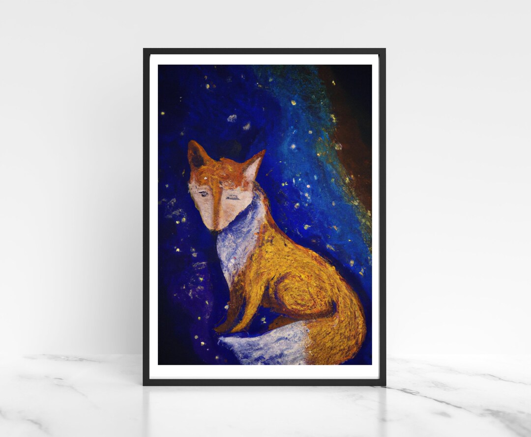 Night Fox Print, Fox Wall Art, Moonlight Fox Art, Fox Gifts - Etsy