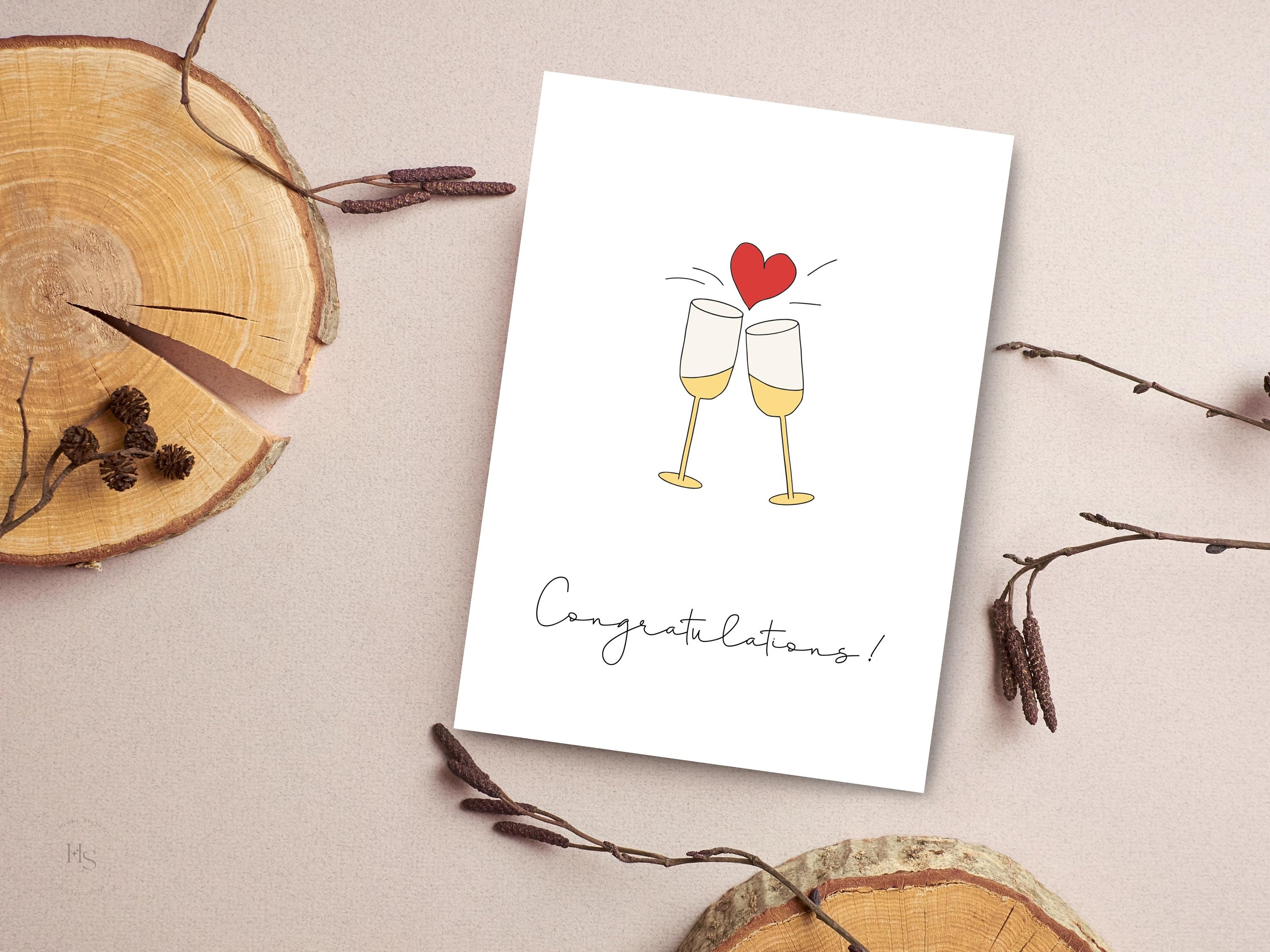 Congratulations Printable Card | Minimalist | 4.25x5.5, 5x7 | A2, A7 ...