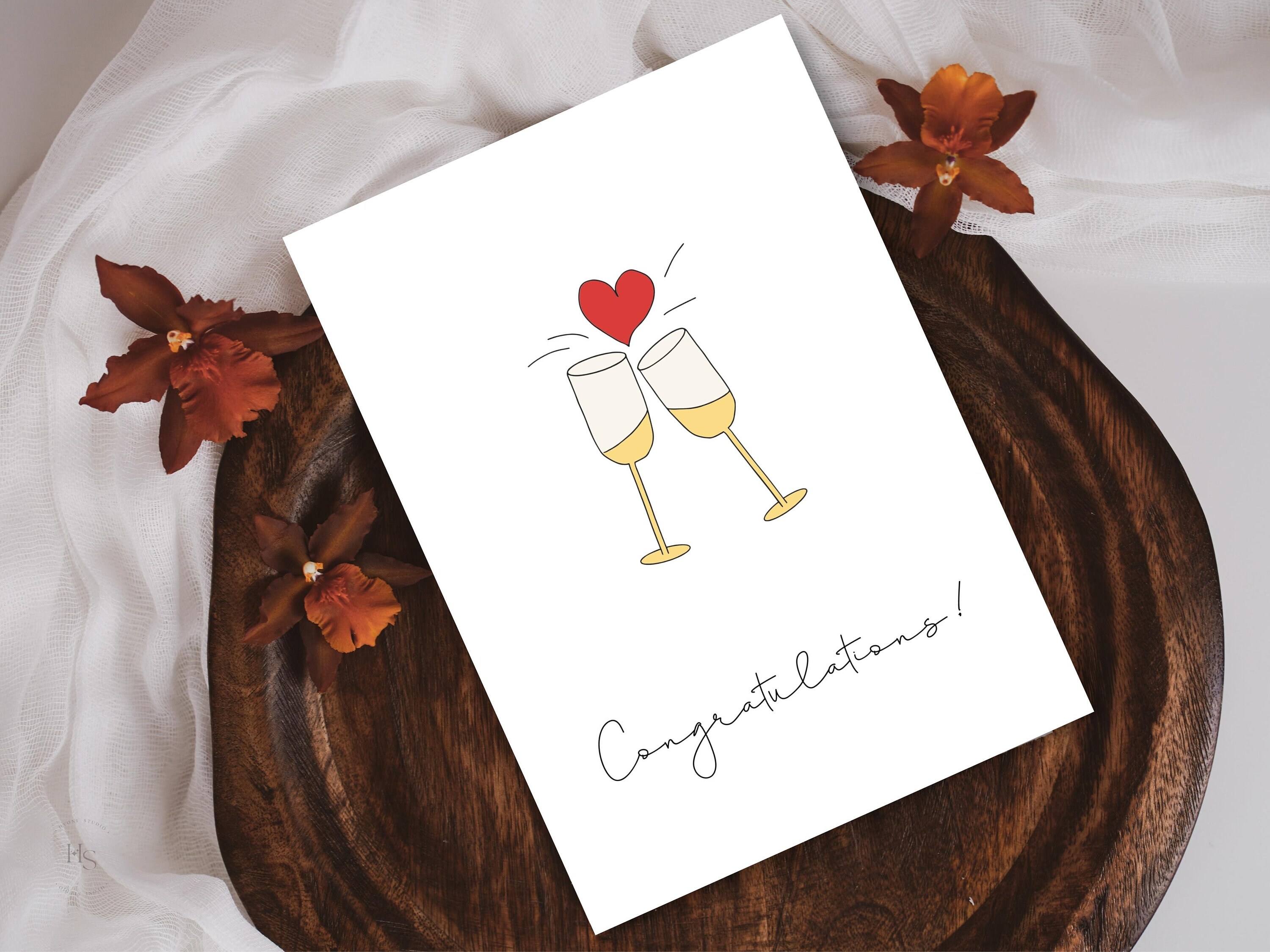 Congratulations Printable Card Minimalist 4.25x5.5 5x7 - Etsy