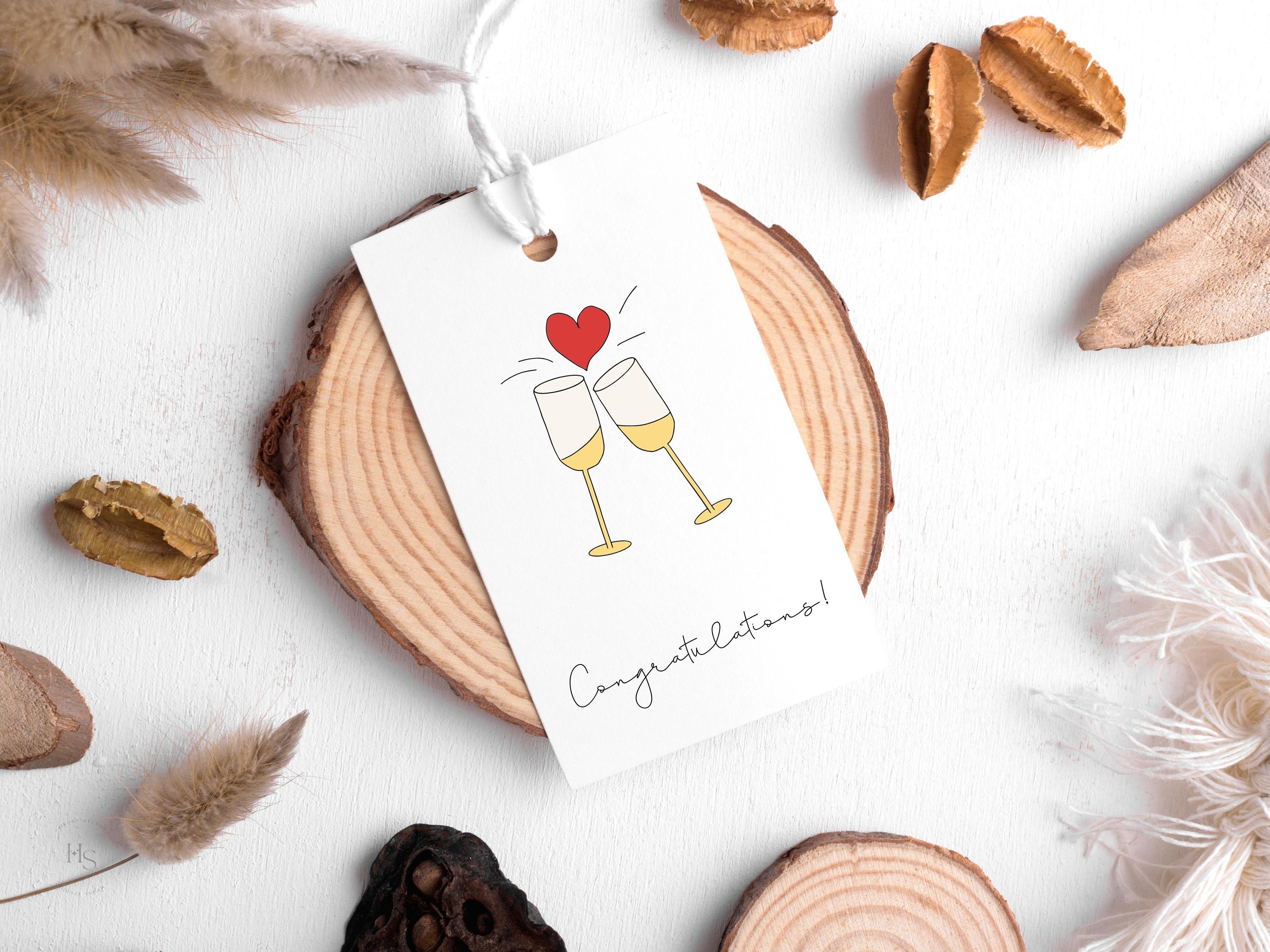 Congratulations Printable Gift Tag | Minimalist | 1.5x2.5, 2x3.5 ...