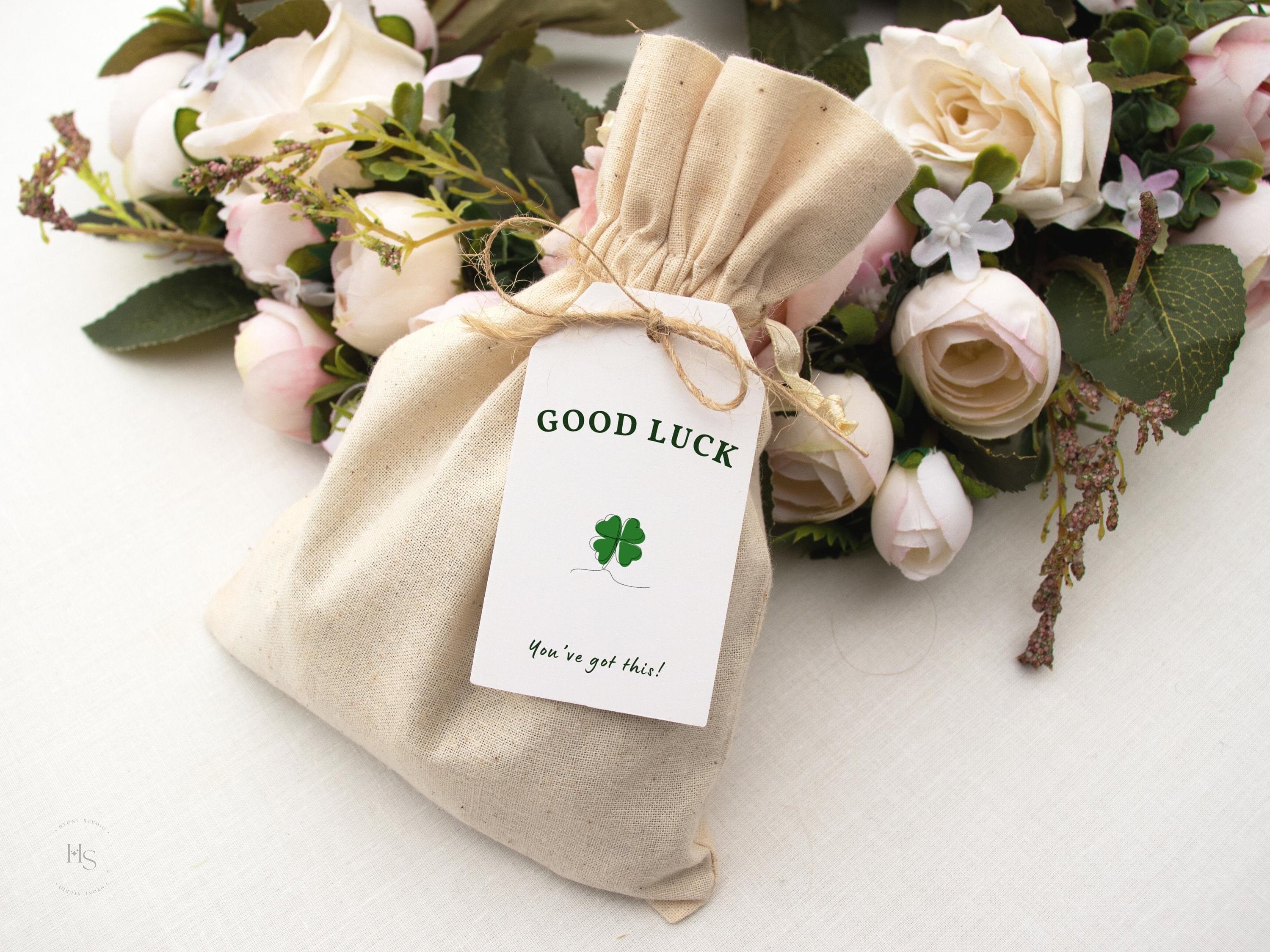 Good Luck Printable Gift Tag | 4 Leaf Clover | 1.5x2.5, 2x3.5 ...