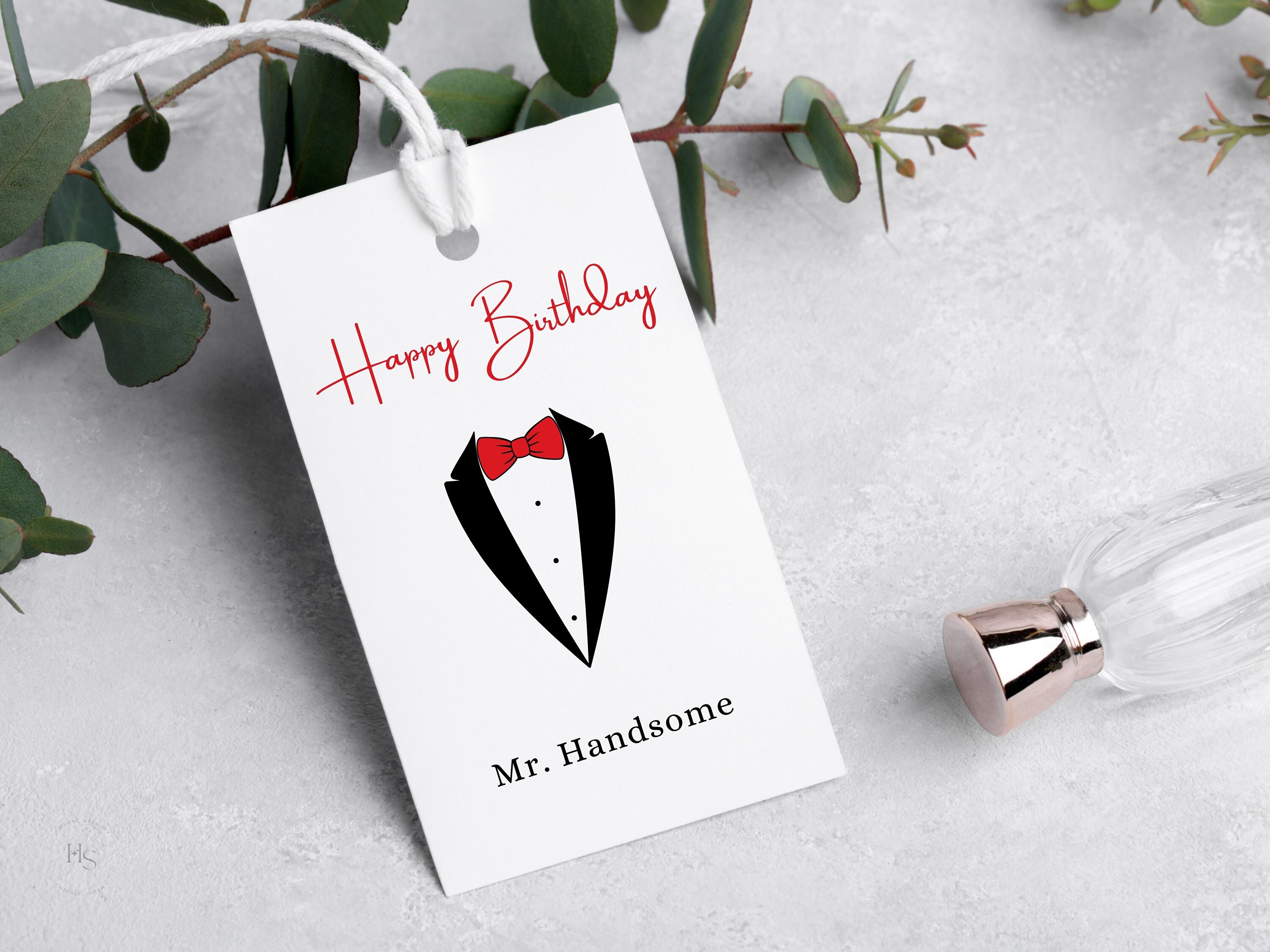 Happy Birthday for Him Printable Gift Tag 1.5x2.5, 2x3.5 Rectangular ...