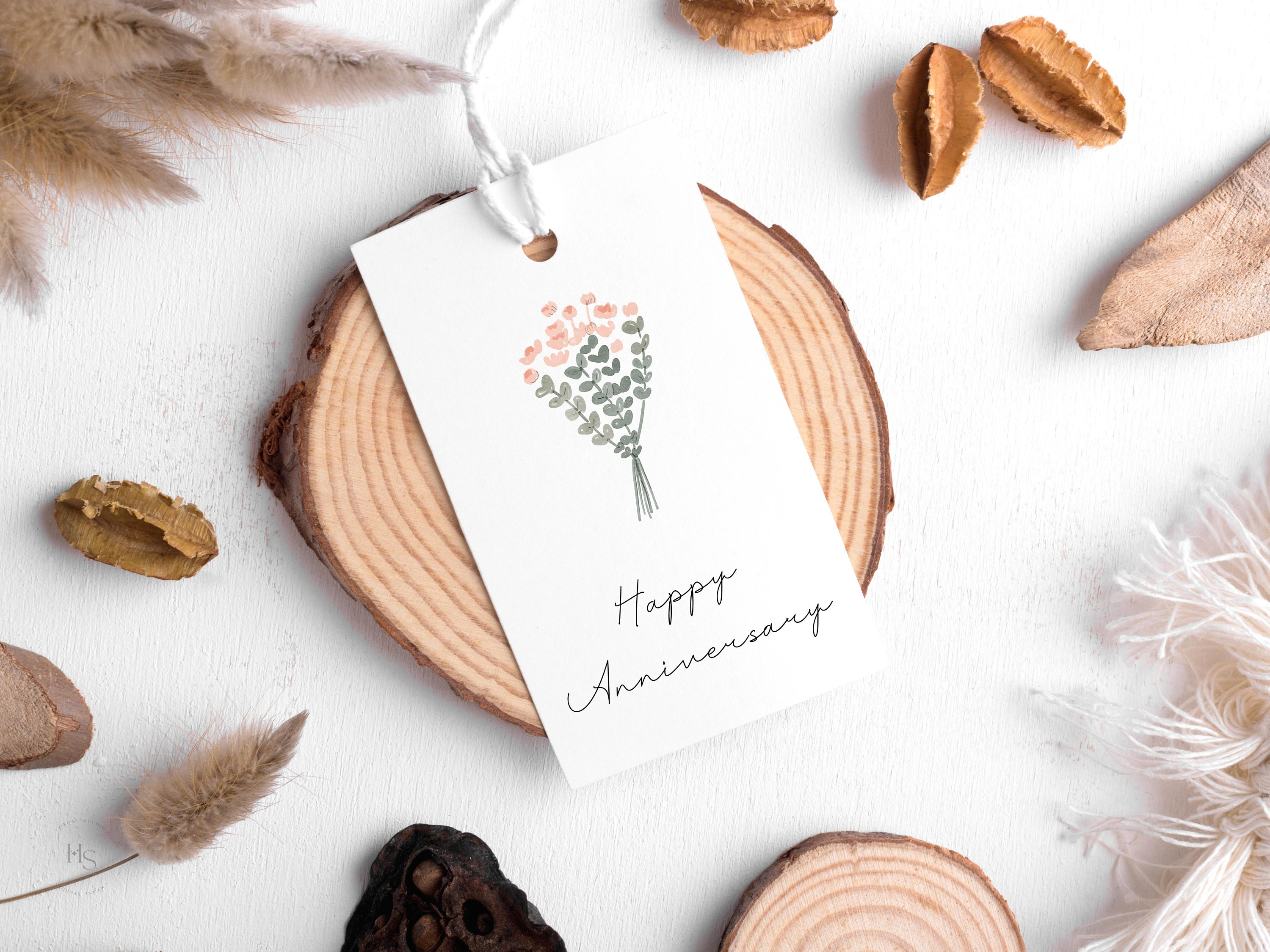 Happy Anniversary Printable Gift Tag | Watercolor | 1.5x2.5, 2x3.5 ...