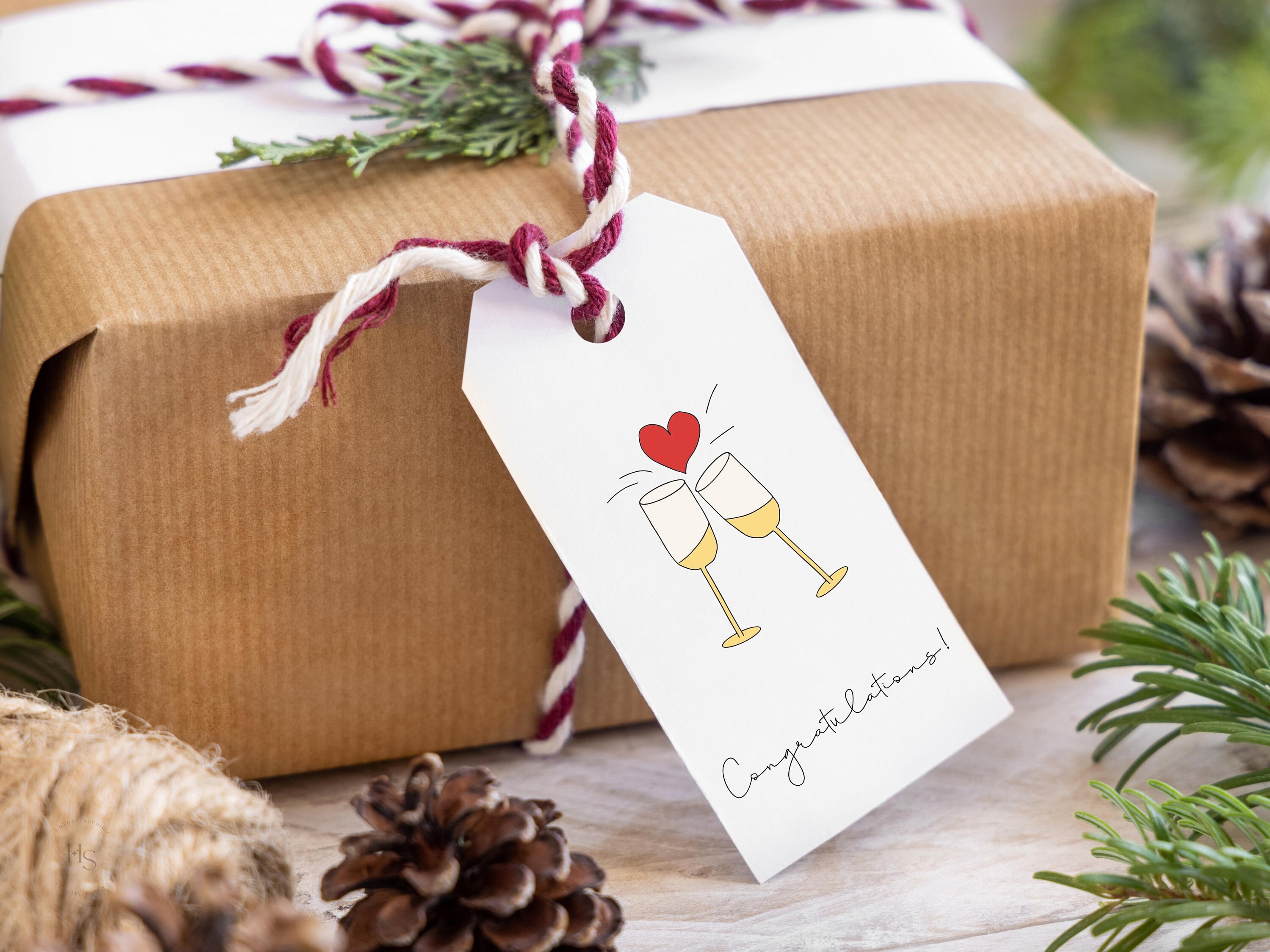 Congratulations Printable Gift Tag | Minimalist | 1.5x2.5, 2x3.5 ...